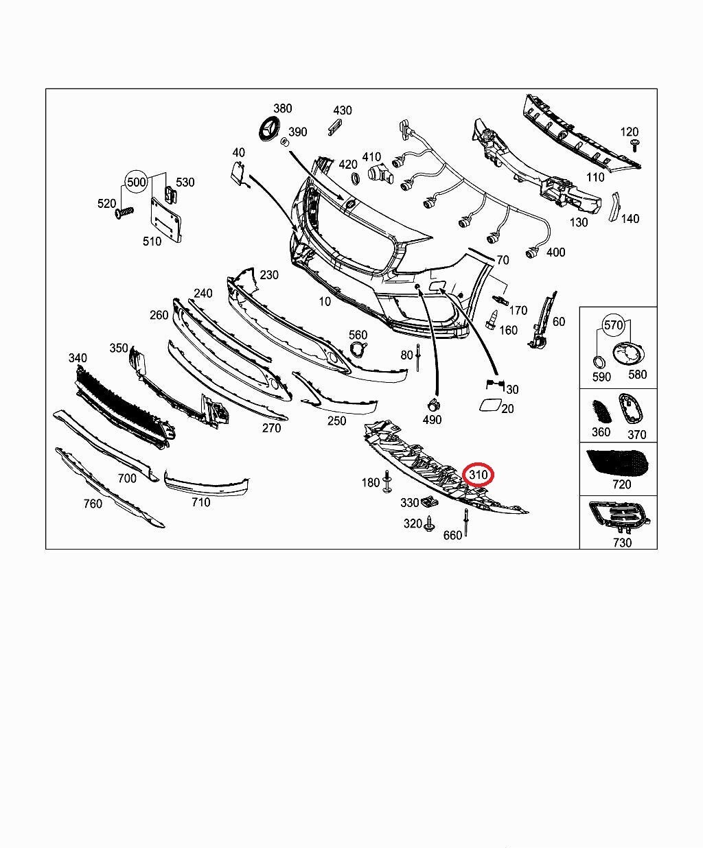 NEW GENUINE MERCEDES BENZ GLA X156 FRONT BUMPER LOWER UNDER COVER ...