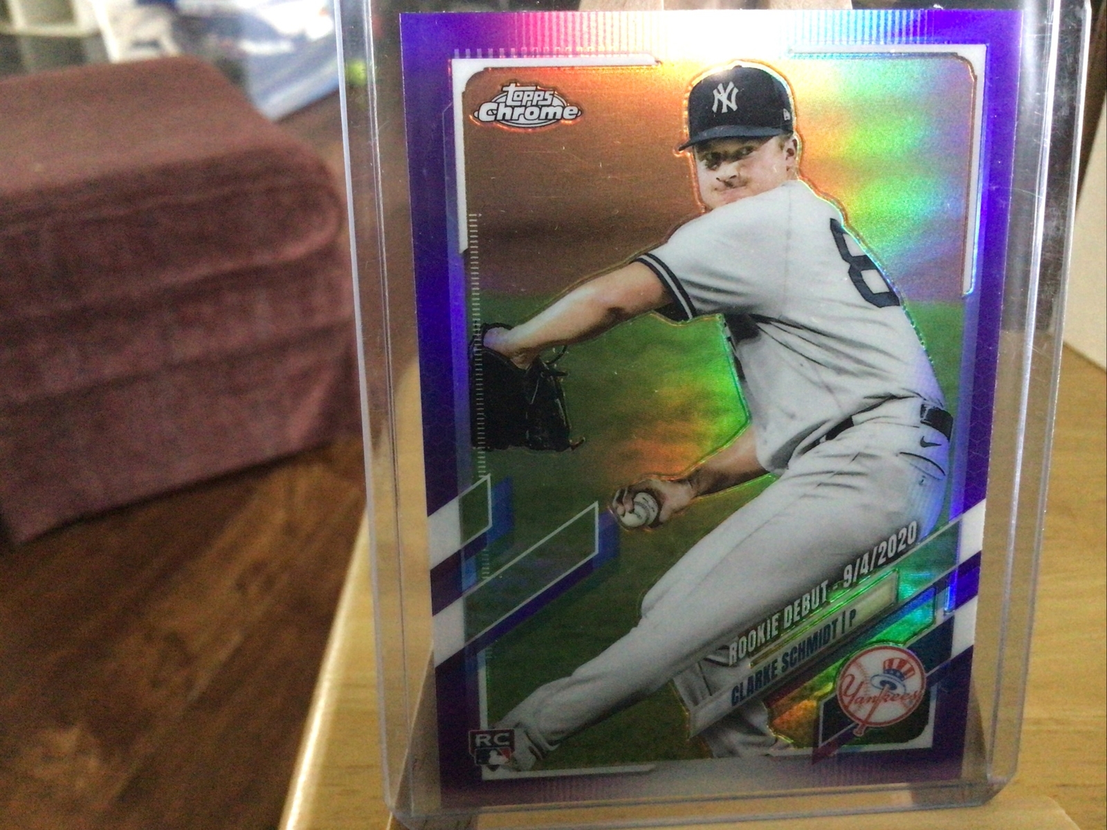 2021 Topps Chrome Update Clarke Schmidt Purple Rookie Debut USC81 ...