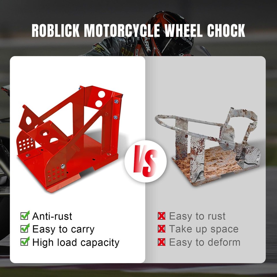 BIG RED Motorcycle Wheel Chock,1800 lbs Capacity Wheel rwith 12 ...