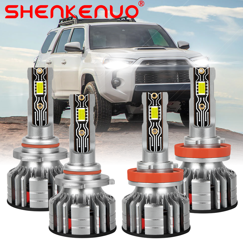 For Toyota 4Runner 2006-2020 4x LED Headlight Bulbs 9005 High + H11 Low ...