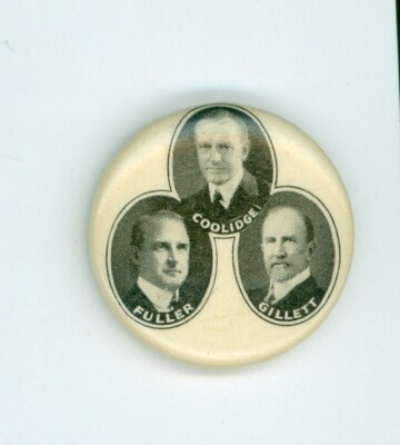 1924 Calvin Coolidge Massachusetts Political Campaign Trigate Pinback ...
