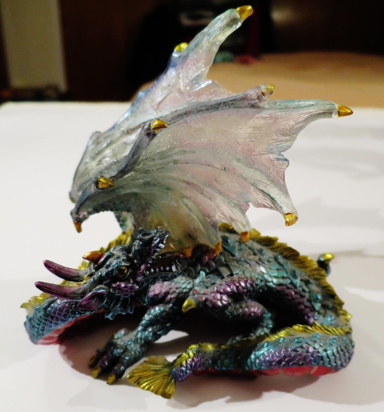 6 DRAGON FIGURINES FIGURES STATUES TREASURE DRAGONS COLLECTION FANTASY ...