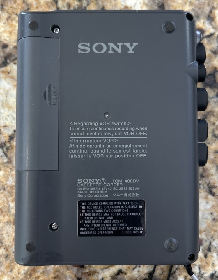 Sony Dictaphone TCM-400 DV Cassette-Corder VOR Tested & Working | eBay