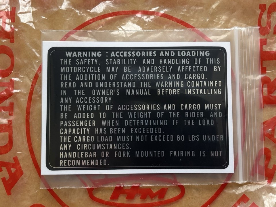 HONDA CB350F CB350 FOUR DECAL STICKER MARK CAUTION SET | eBay