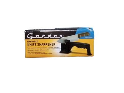 Gordon Hand Held Knife Sharpener V Groove Twin Ceramic Rods | eBay