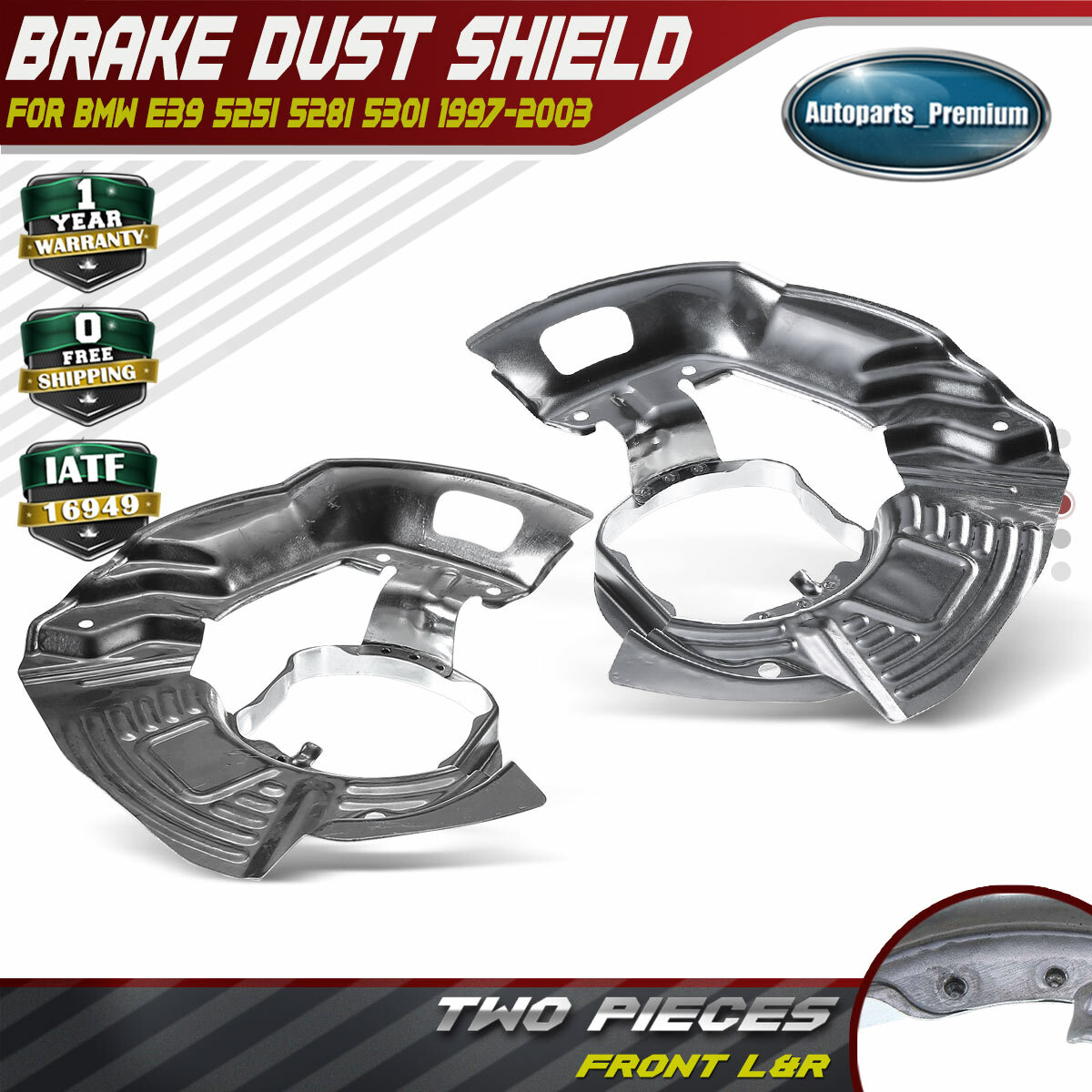New 2PCS Brake Dust Splash Shield for BMW E39 525i 528i 530i Front Left ...