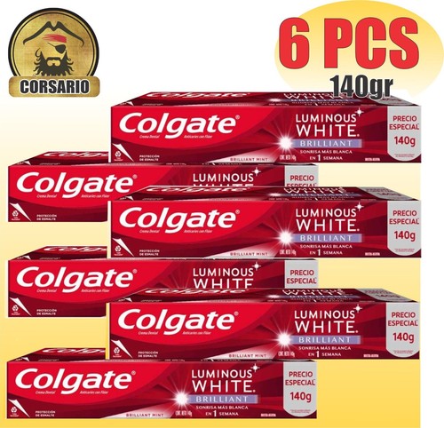 COLGATE Luminous White Brilliant Toothpaste 140g/4.9oz-PACK X 6 | eBay