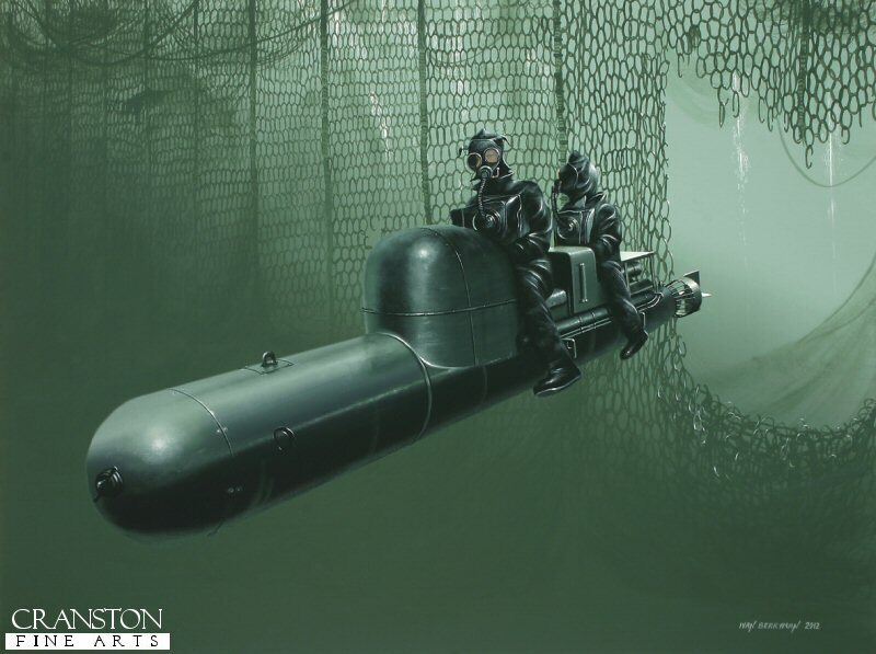 WW2 Naval art print Italian Maiale,manned Torpedo Frogman Regia Marina ...