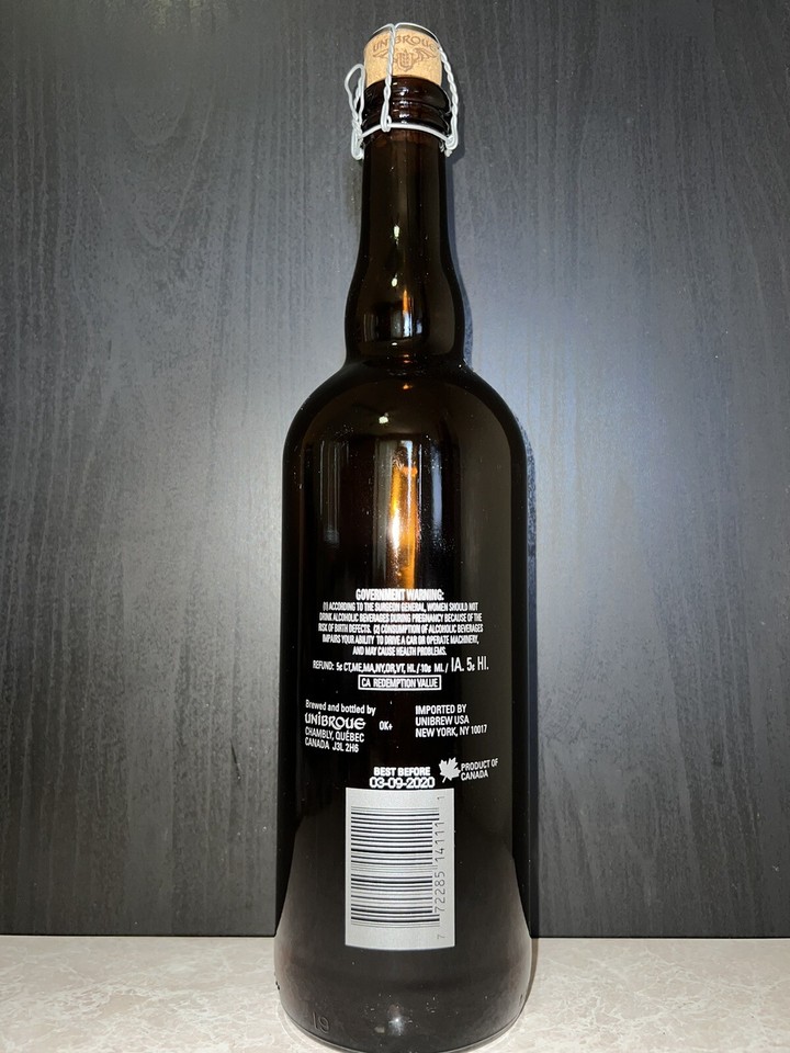 Unibroue - Terrible Dark Ale EMPTY Beer Glass BTL w/Cap 750ml | eBay