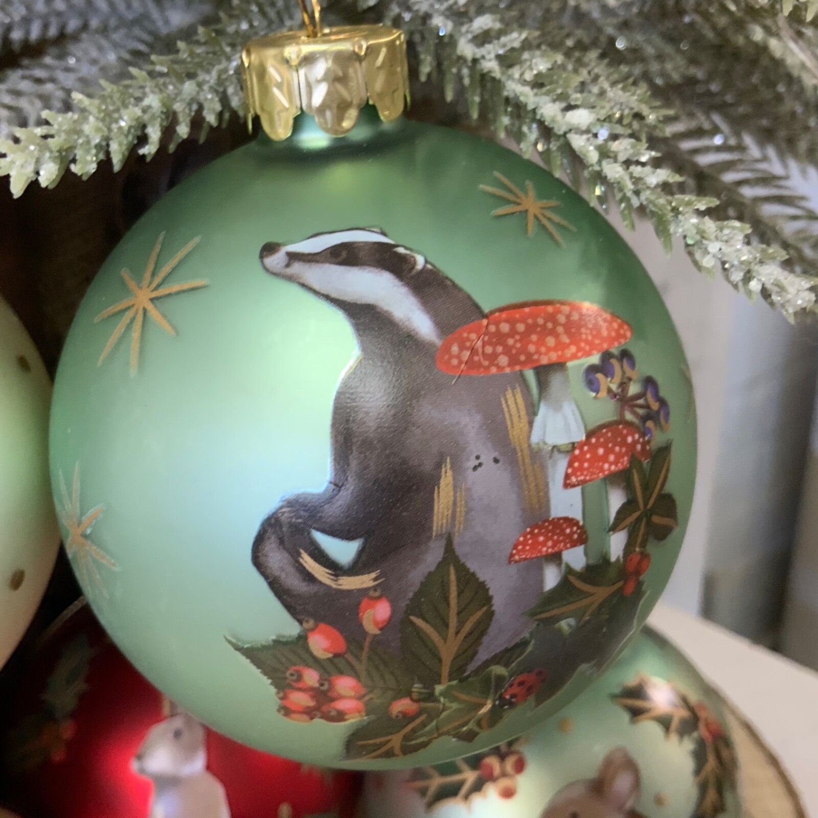 Woodland Wildlife Christmas Tree Bauble Decoration Gisela Graham Birds ...