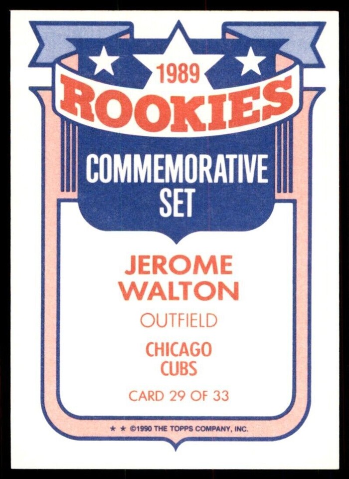 1990 Topps Rookies Jerome Walton B Baseball Cards #29 | eBay