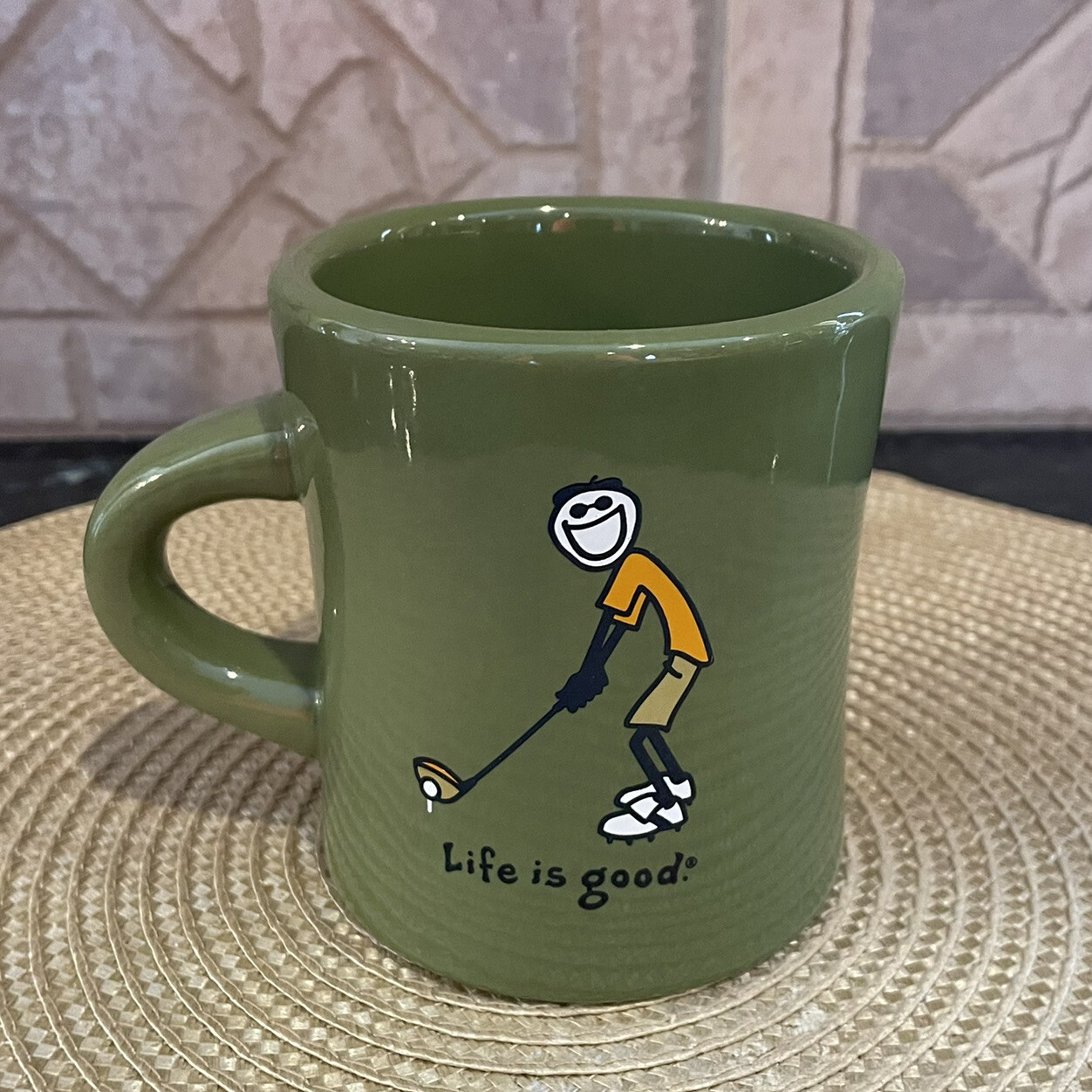 LIFE IS GOOD Golf Green Cup Mug "Do What You Like, Like What You Do ...
