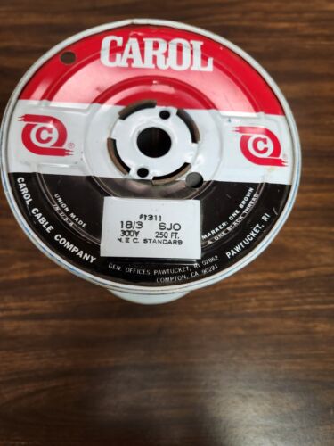 Carol, 62 feet of Service Cord, 18 gauge, 3 wire, type SJO, 300 volts ...