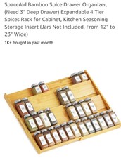 Multikeep Adjustable Shelf Bamboo - Use as Spice Rack Memento or Drawer ...