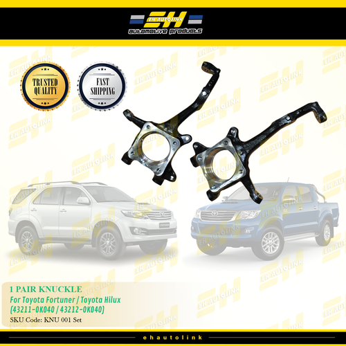 1 Pair Knuckle For Toyota Fortuner Hilux ABS 4WD (43211-0K040 / 43212 ...