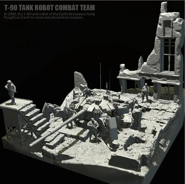 1/35 resin soldier figure scene model ( soldier 4 + scene platform ...