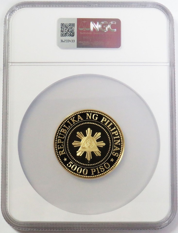 1977 FM GOLD PHILIPPINE 5000 PISO NGC PF 69 ULTRA CAMEO NEW SOCIETY ...