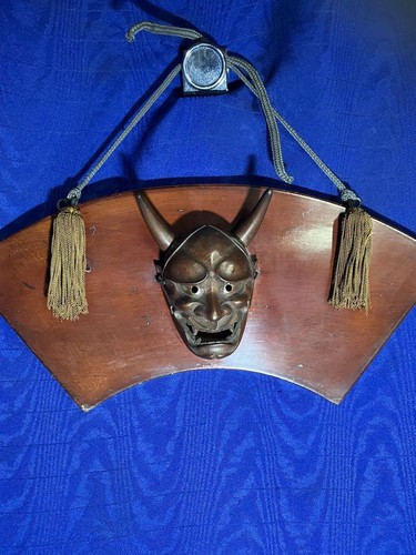 Wooden Noh mask demon face Hannya wall hanging | eBay