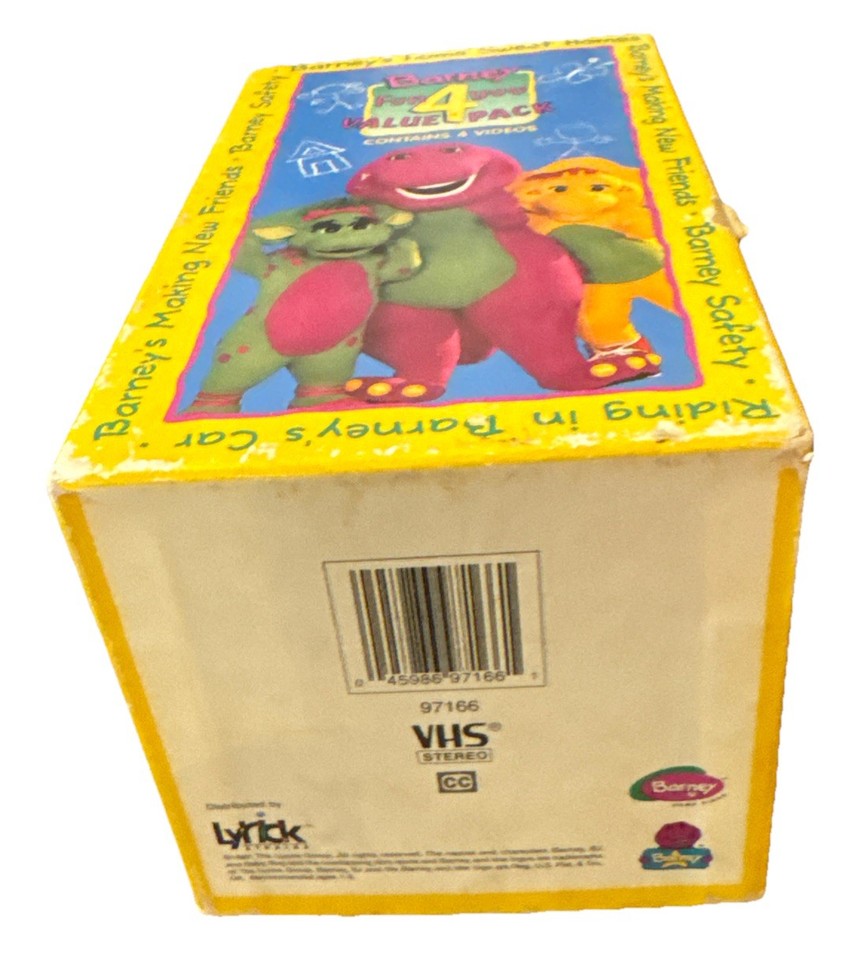 Barney VHS Box Set of 4 VHS “Fun 4 You” Value Pack 1997 VHS Videos ...