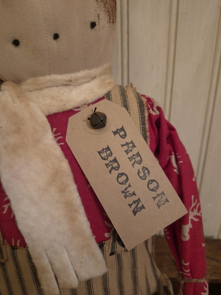 Primitive Grungy Parson Brown Snowman Christmas Doll | eBay