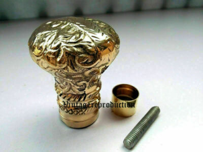 Designer Brass BALL Head HANDLE Vintage Style FOR Wooden Cane Walking ...