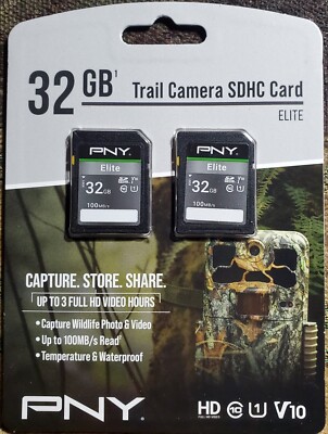 Trail Camera Memory Cards SDHC, 32GB Elite Class 10 U1 V10 SD Flash ...