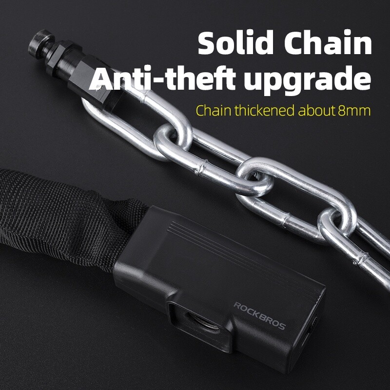ROCKBROS Heavy Duty Cycling Padlock Key Chain Lock Bike Accessories ...