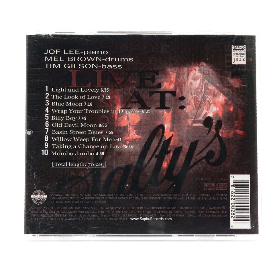 Live at Salty's by Jof Lee, Mel Brown, Tim Gilson (CD, 2008) NEW SEALED ...