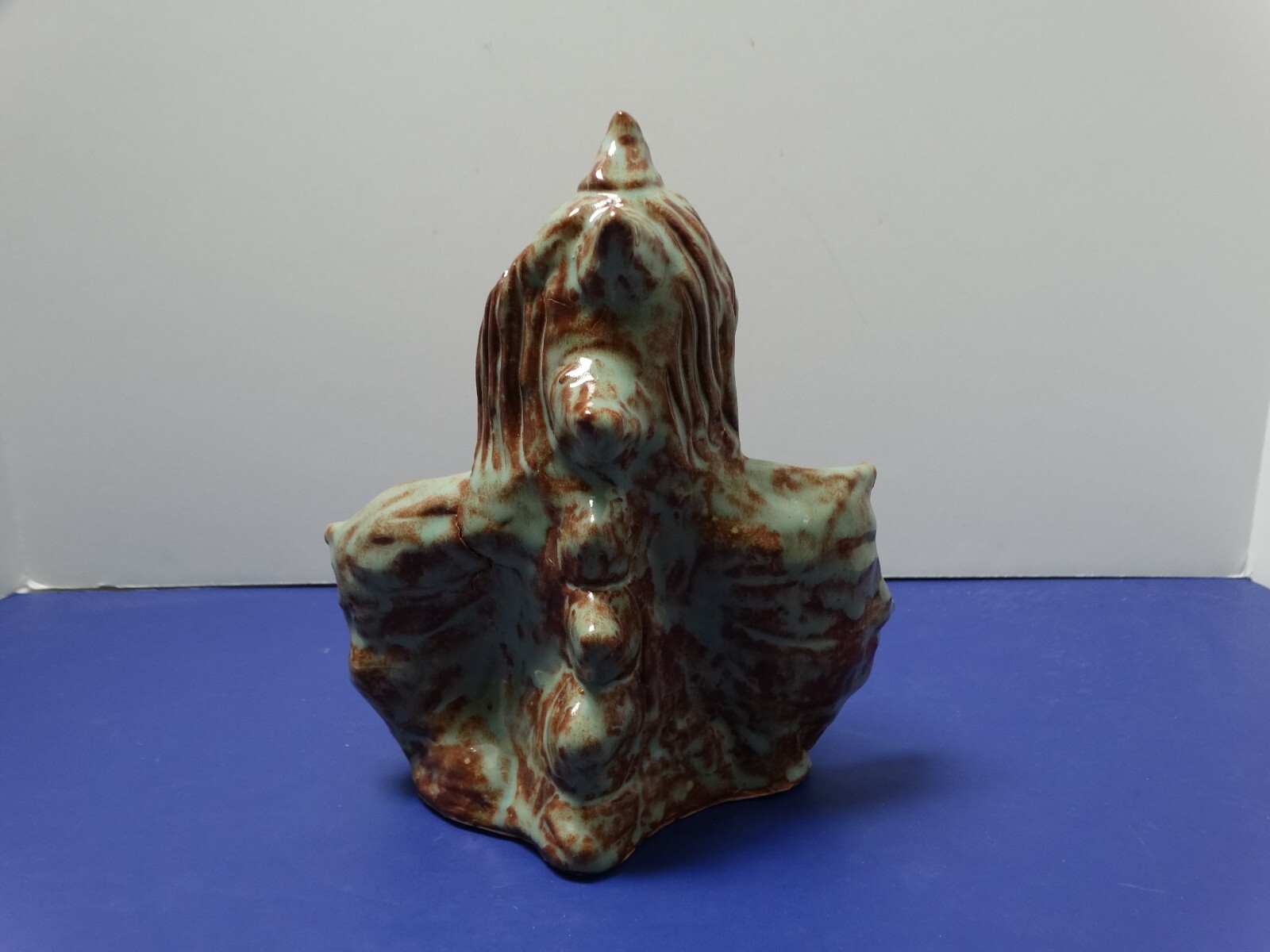 Glazed Ceramic POTTERY GOTHIC GARGOYLE Mythical DRAGONOID human face ...