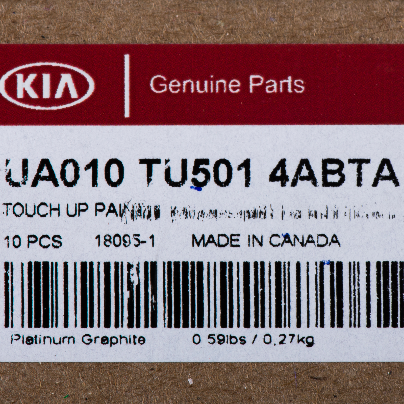 OEM NEW Touch Up Paint Pen Platinum Graphite Code ABT Kia UA010 ...