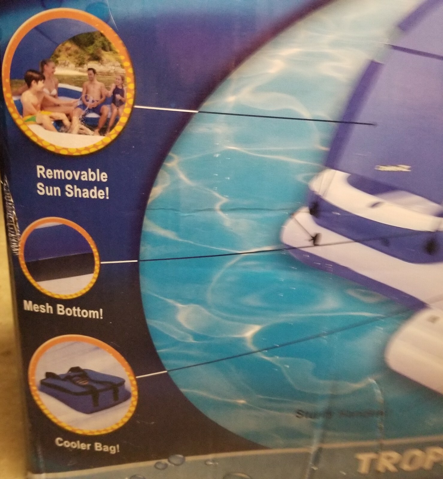 Bestway CoolerZ Tropical Breeze 6 Person Floating Island Raft Lake Pool ...