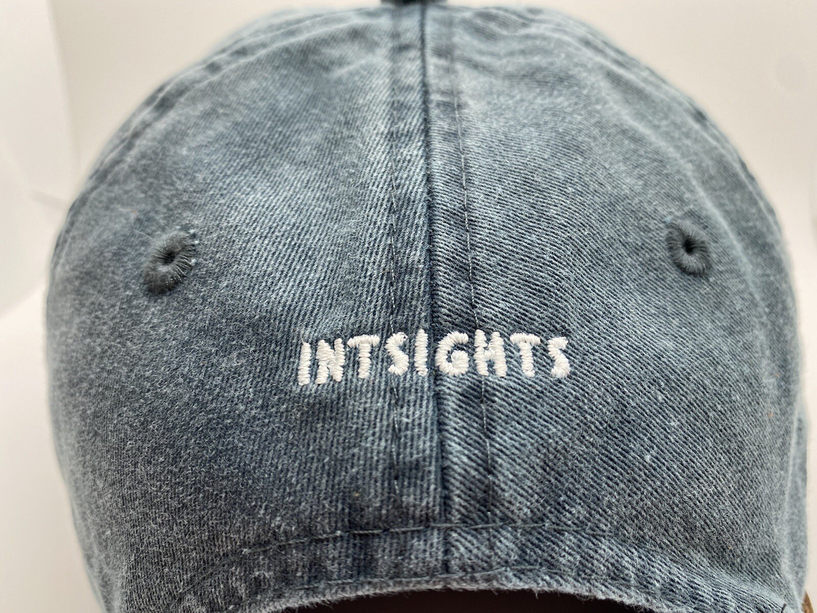 Intsights Cap Hat Adult Adjustable Blue Leather Belt 100% Cotton Adams | eBay