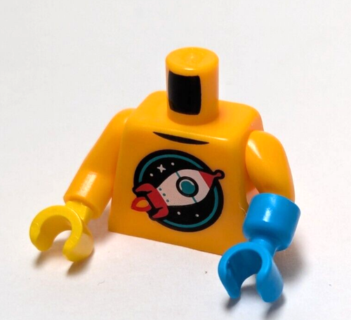Lego - Minifigure Torso - Bright Orange, Rocket Ship, Blue Prosthetic ...