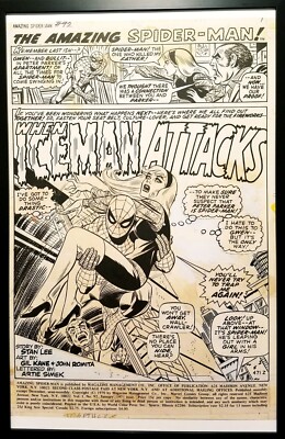Amazing Spider-Man #92 pg. 1 Gil Kane 11x17 FRAMED Original Art Poster ...