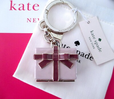 NWT Kate Spade Wrapping Party Pill Gift Box Key Fob Chain Keychain Bag ...