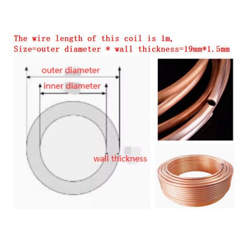 OD 3/4 Foot Soft Flexible Refrigeration Copper Capillary Tubing Coil ...