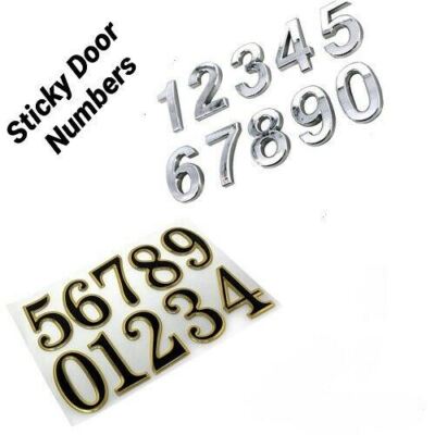 Self Adhesive Door Numbers Chrome Finish 2" Number Letter House ...