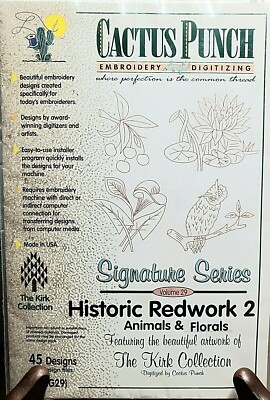 Cactus Punch Machine Embroidery CD for Win / Mac - HISTORIC REDWORK 2 ...
