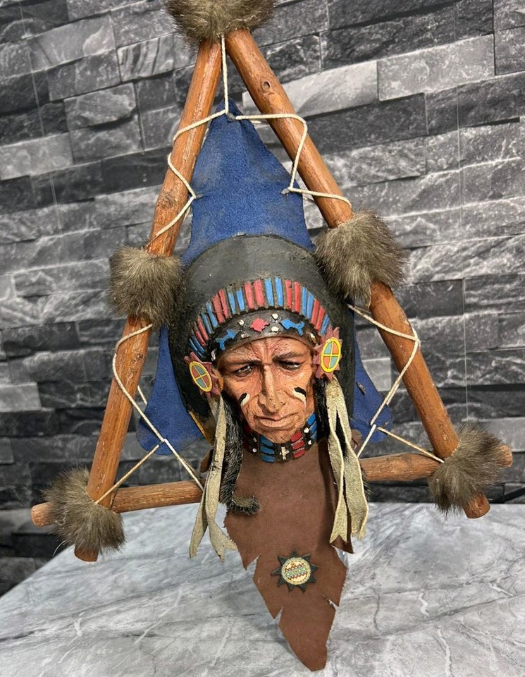 Vintage Native American Indian Head Wall Hanging Sculpture | eBay UK