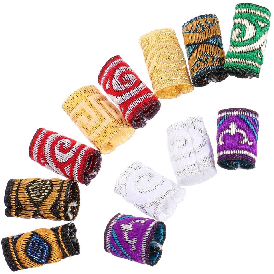 12Pcs Colorful Hair Braids Dreadlock Beads Braid Cuffs Bands (Mixed ...