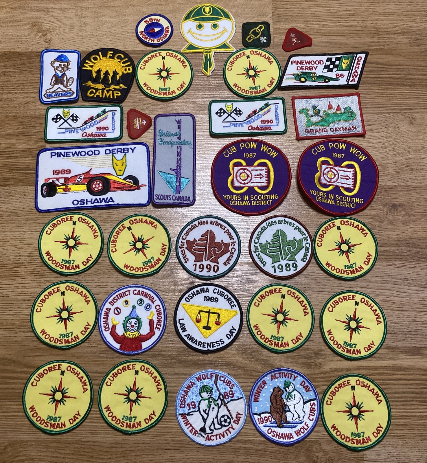 Vintage Boy Cub Scouts Canada Oshawa Patch LOT OF 32 Pinewood Derby ...