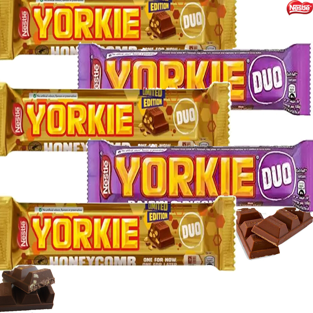 Mixed Yorkie Honeycomb & Raisin&Biscuit Milk Chocolate Duo Bar 66g ...