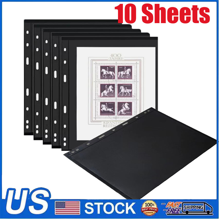 10 Sheets Stamp Pages for Album Stamp Binder, Stamp Collecting Supplies ...