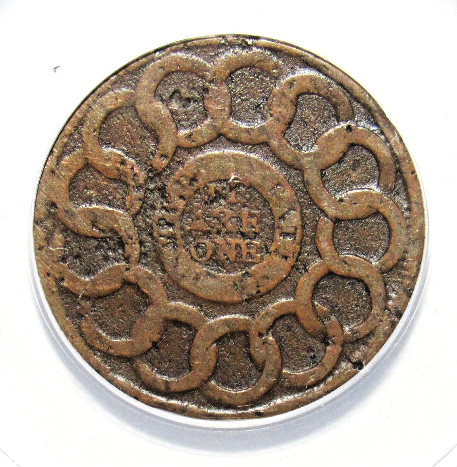 1787 Fugio Cent 1C Colonial Copper Coin ANACS F15 | eBay