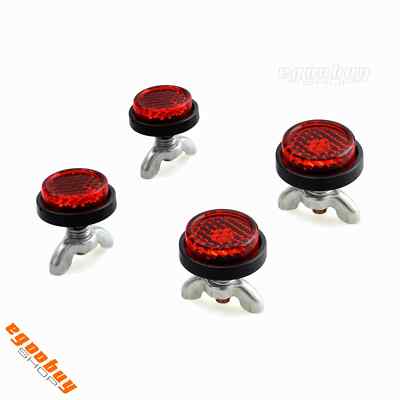 Universal Red Mini Number License Plate Reflectors For Motorcycle Truck ...