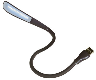 Black Flexible USB 14 LED Lamp Light Torch for Laptop Computer Mac Desk ...
