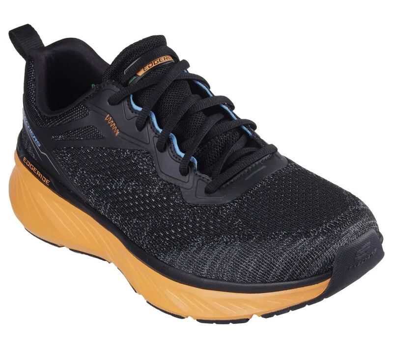 Skechers Shoes Men Sport Comfort Casual Black Orange Memory Foam ...