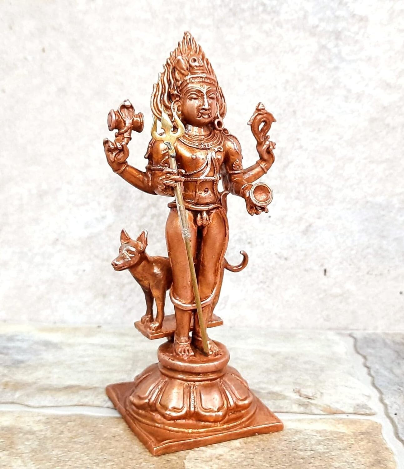Handmade Copper Hindu God Kaal Bhairav Statue Figurine Sculpture | eBay