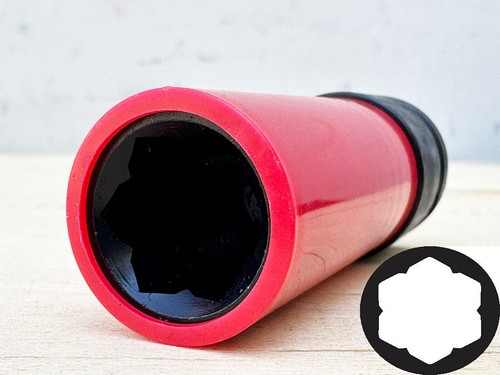 17mm x 6pt 1/2" Dr. Convex Flower Design Mercedes Lug Nut Impact Socket ...