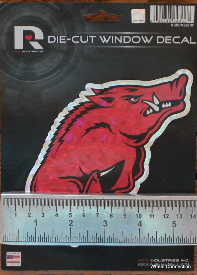 University of Arkansas Razorbacks NCAA Lic. Decal full colorful Car ...